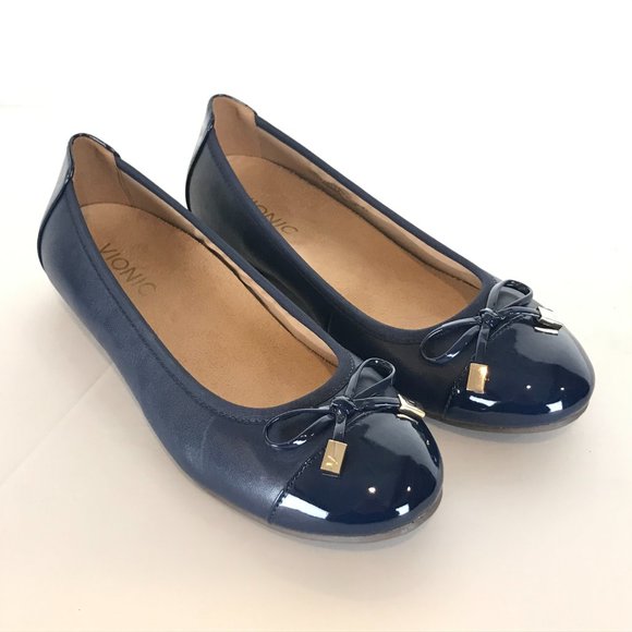 Vionic | Shoes | New 6 65 Or 7 Vionic Navy Blue Minna Ballet Flat ...